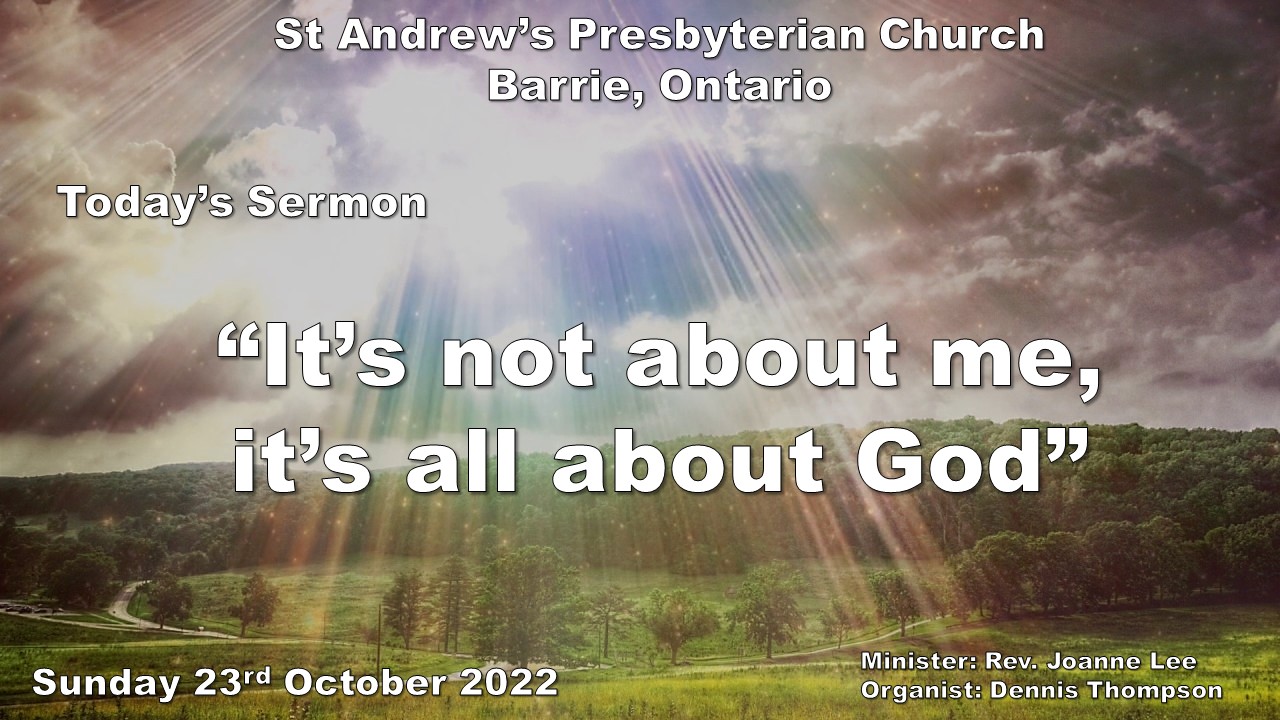 "It's not about me, it's all about God" - St. Andrew's Presbyterian Church